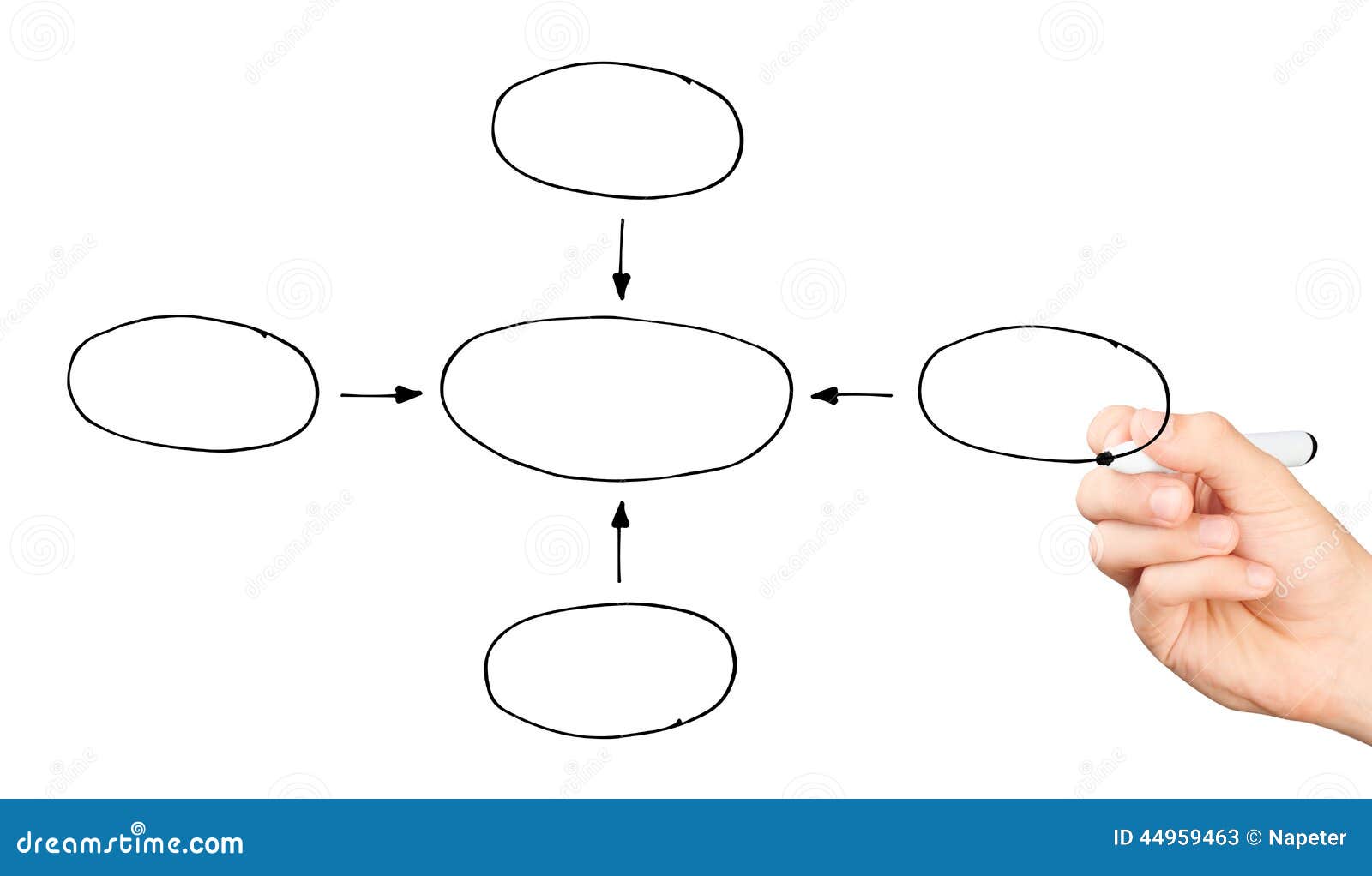 Hand Drawing A Blank Diagram Isolated On White Background Royalty-Free ...