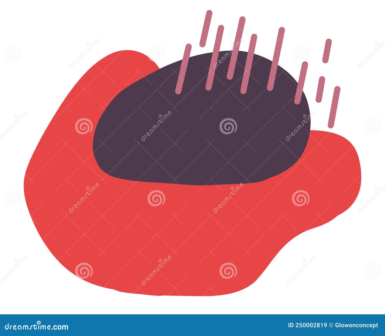 Hand Drawing Blob and Parallel Graphic Lines Hip Organic Art Abstract ...