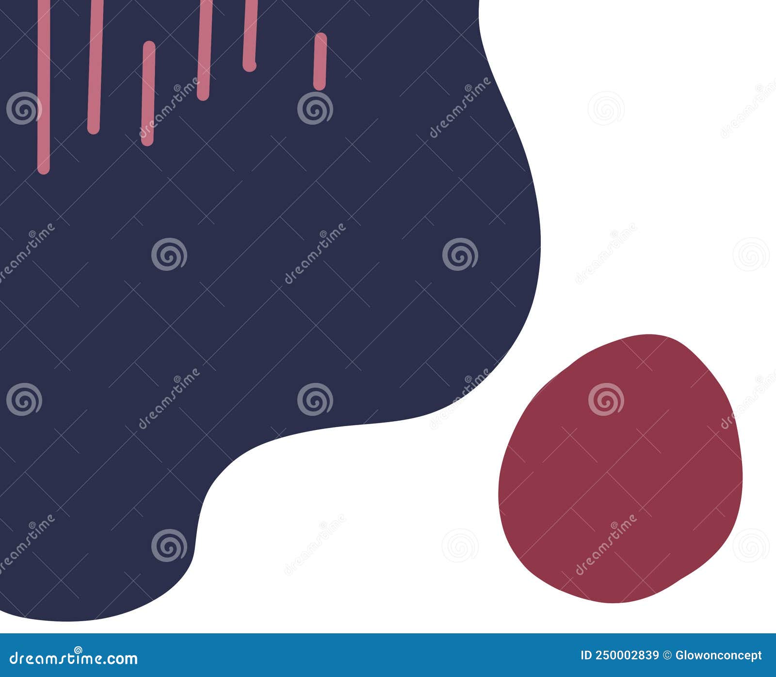 Hand Drawing Blob and Parallel Graphic Lines Hip Organic Art Abstract ...