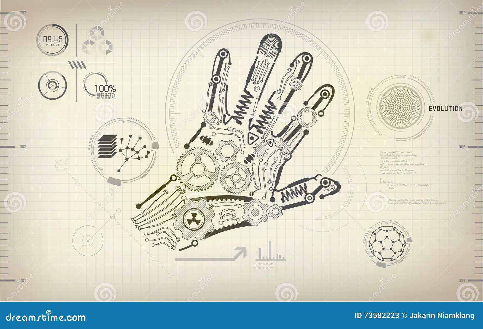 Hand stock vector. Illustration of hand, science, paper - 73582223