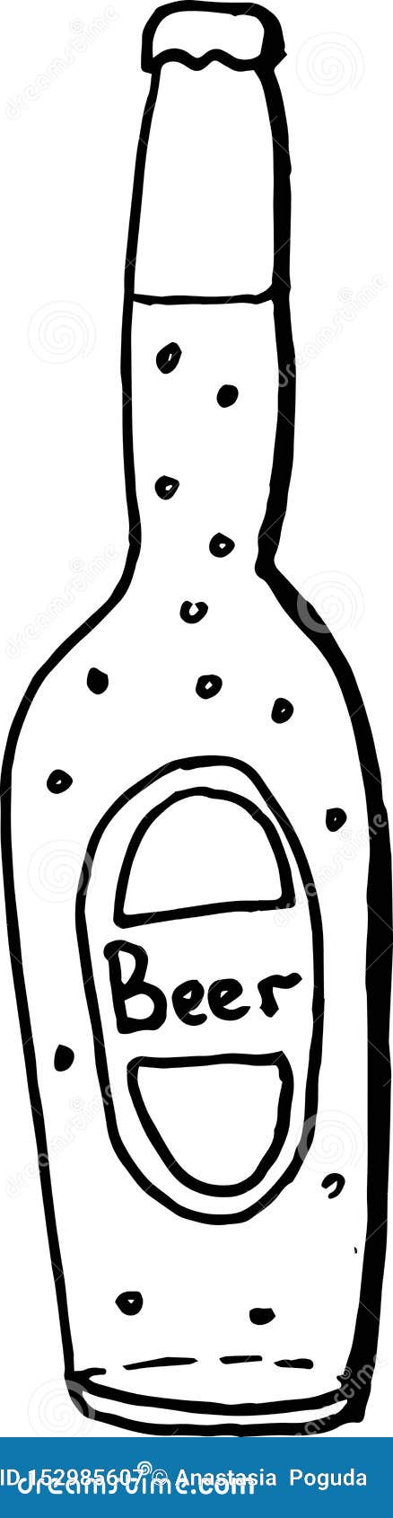 Hand Drawing Bottle of Alcohol on a White Background. Doodle Vector ...