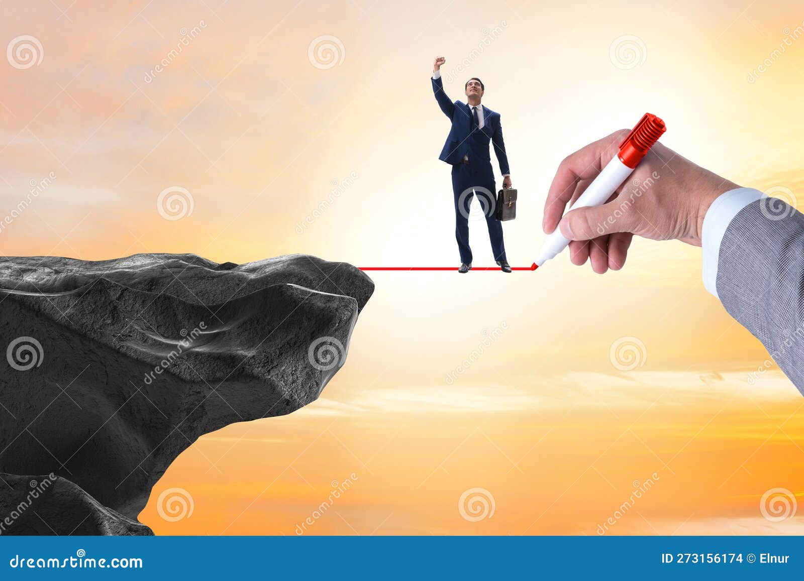 Hand Drawing Bridge for Businessman Stock Photo - Image of hope, hand ...