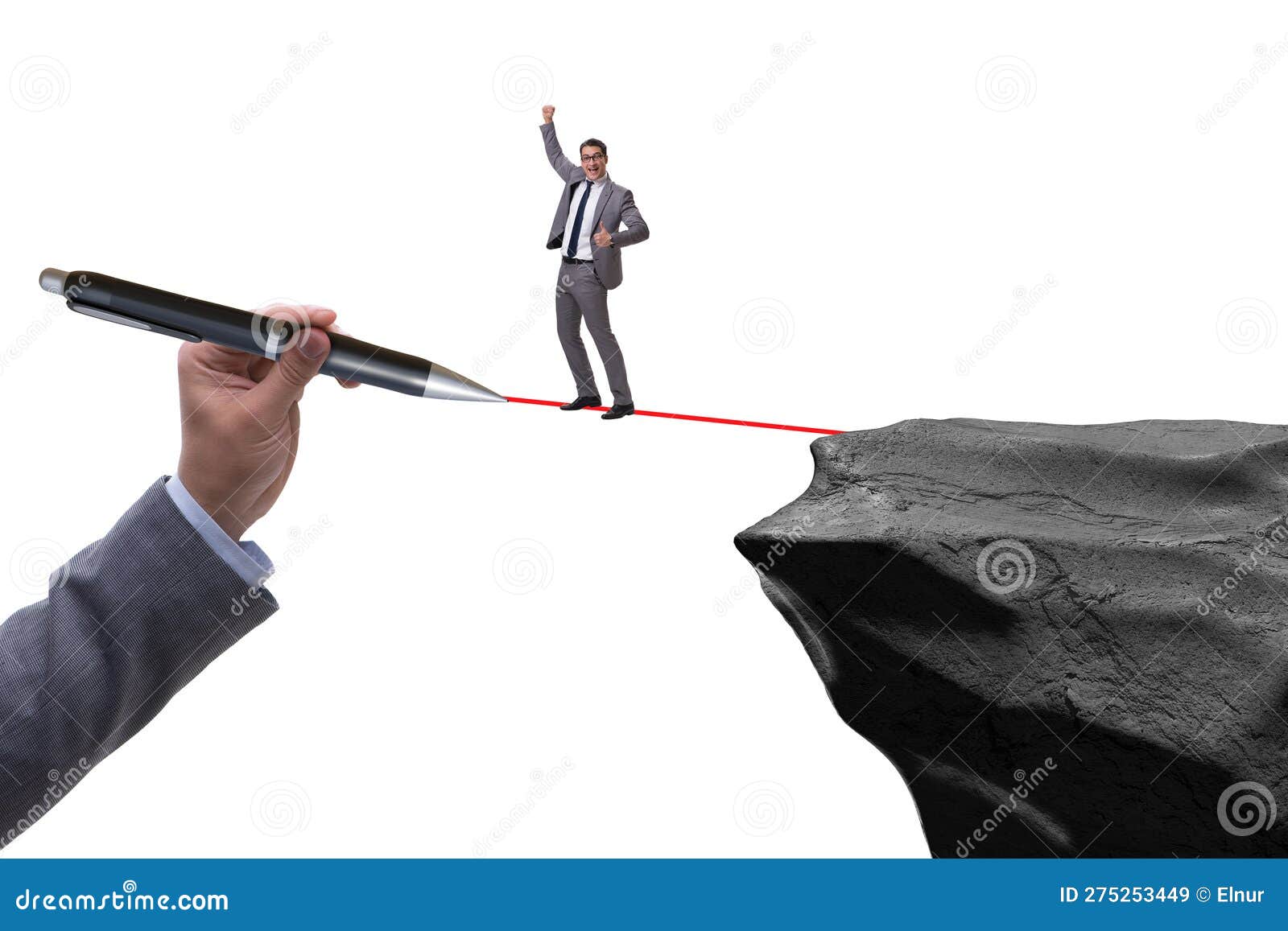 Hand Drawing Bridge for Businessman Stock Image - Image of bridge ...