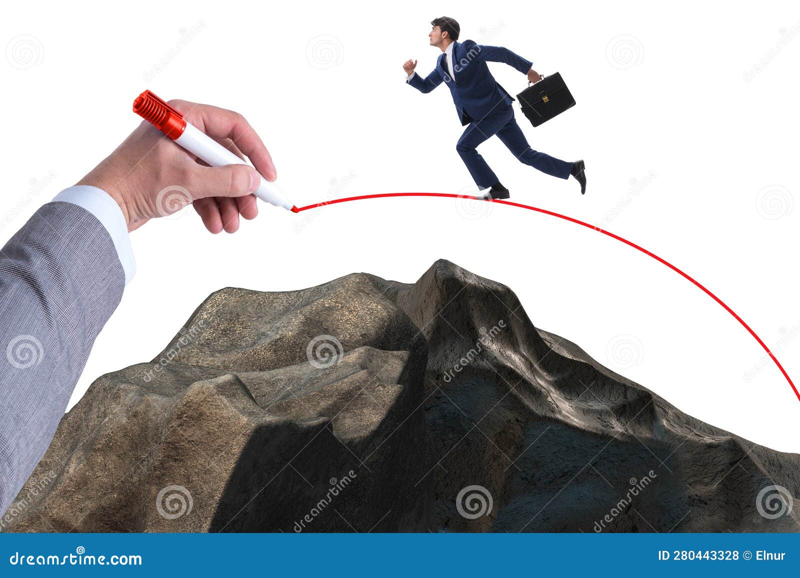 Hand Drawing Bridge for Businessman Stock Photo - Image of drawing ...