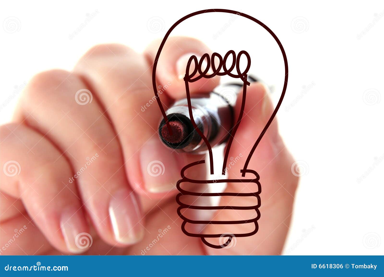Hand drawing bulb stock photo. Image of electricity, bright - 6618306