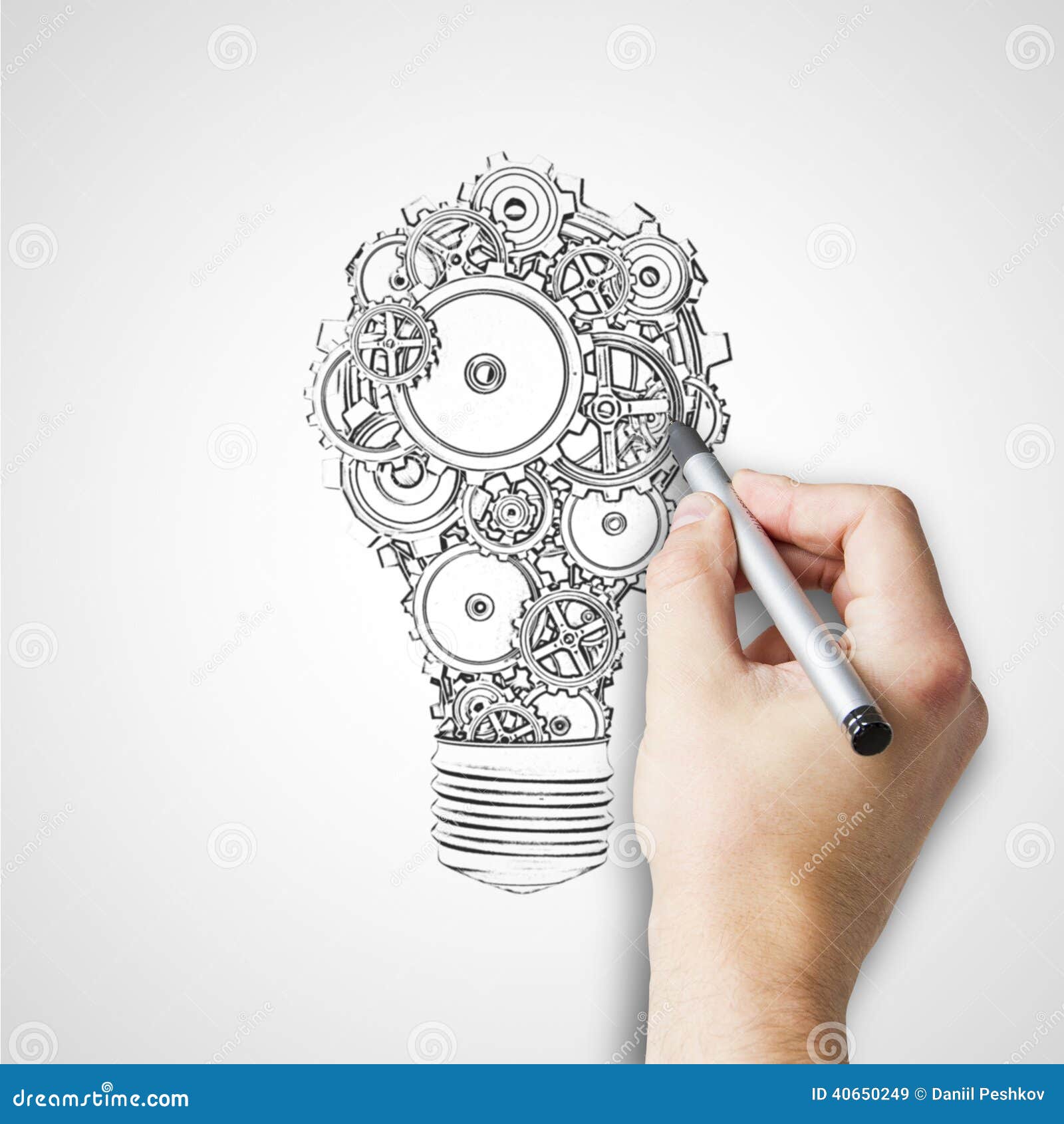 Hand drawing bulb stock image. Image of electric, concept - 40650249