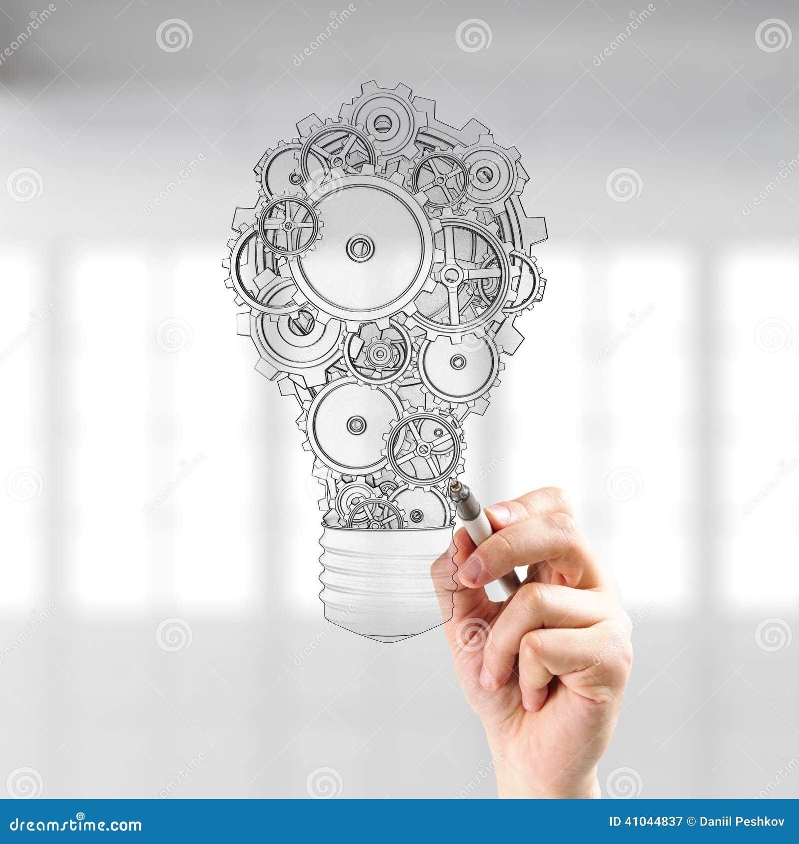 Hand drawing bulb stock image. Image of motor, closeup - 41044837