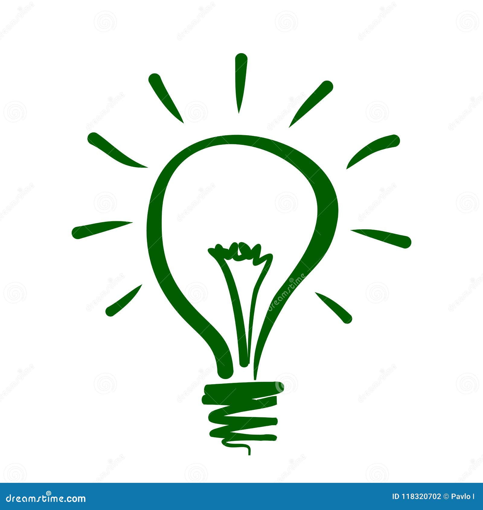 Hand drawing bulb - vector stock vector. Illustration of result - 118320702