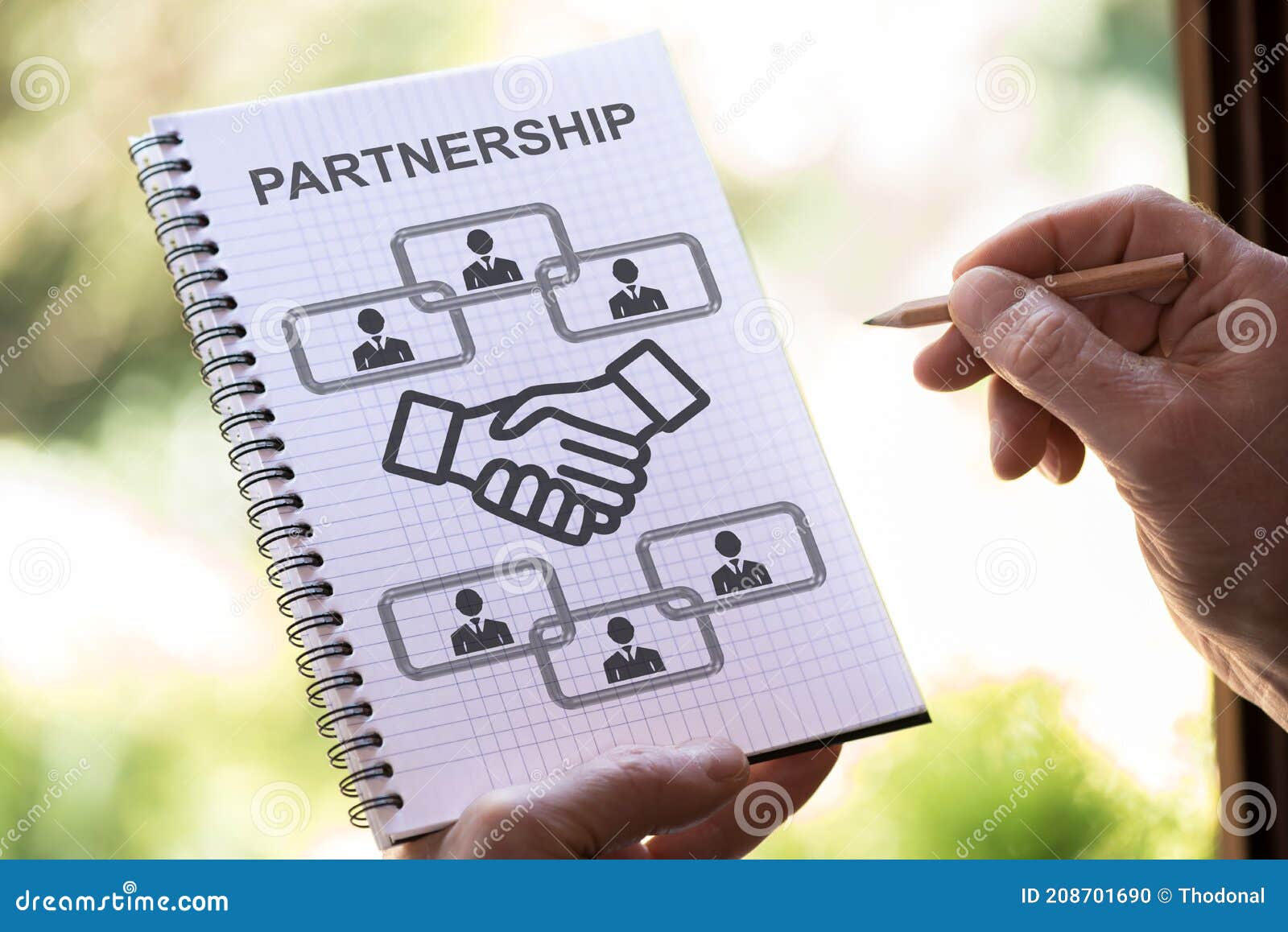 Business Partnership Concept on a Notepad Stock Photo - Image of ...