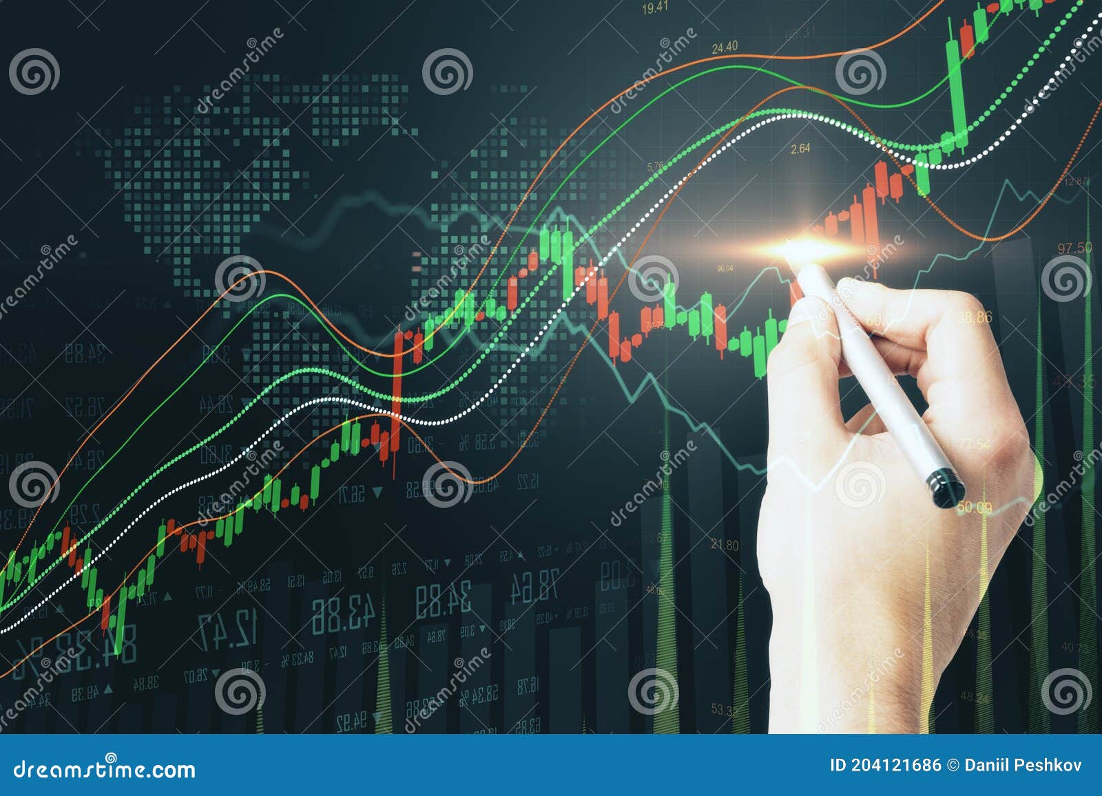 Hand Drawing Candlestick Chart Stock Photo - Image of abstract ...