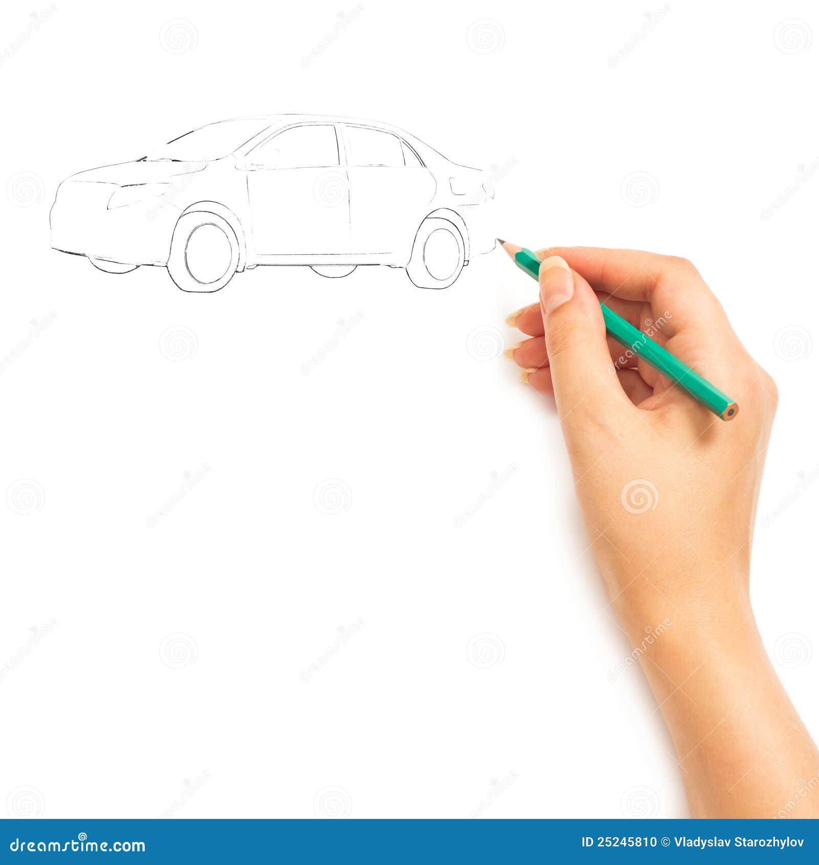 Hand drawing car stock photo. Image of graphic, idea - 25245810