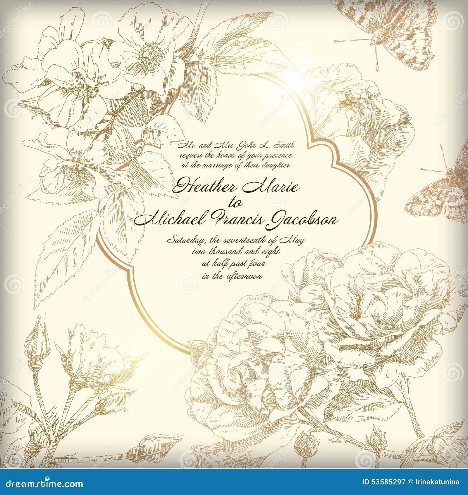 Hand Drawing Card Flower Background Stock Vector - Illustration of ...