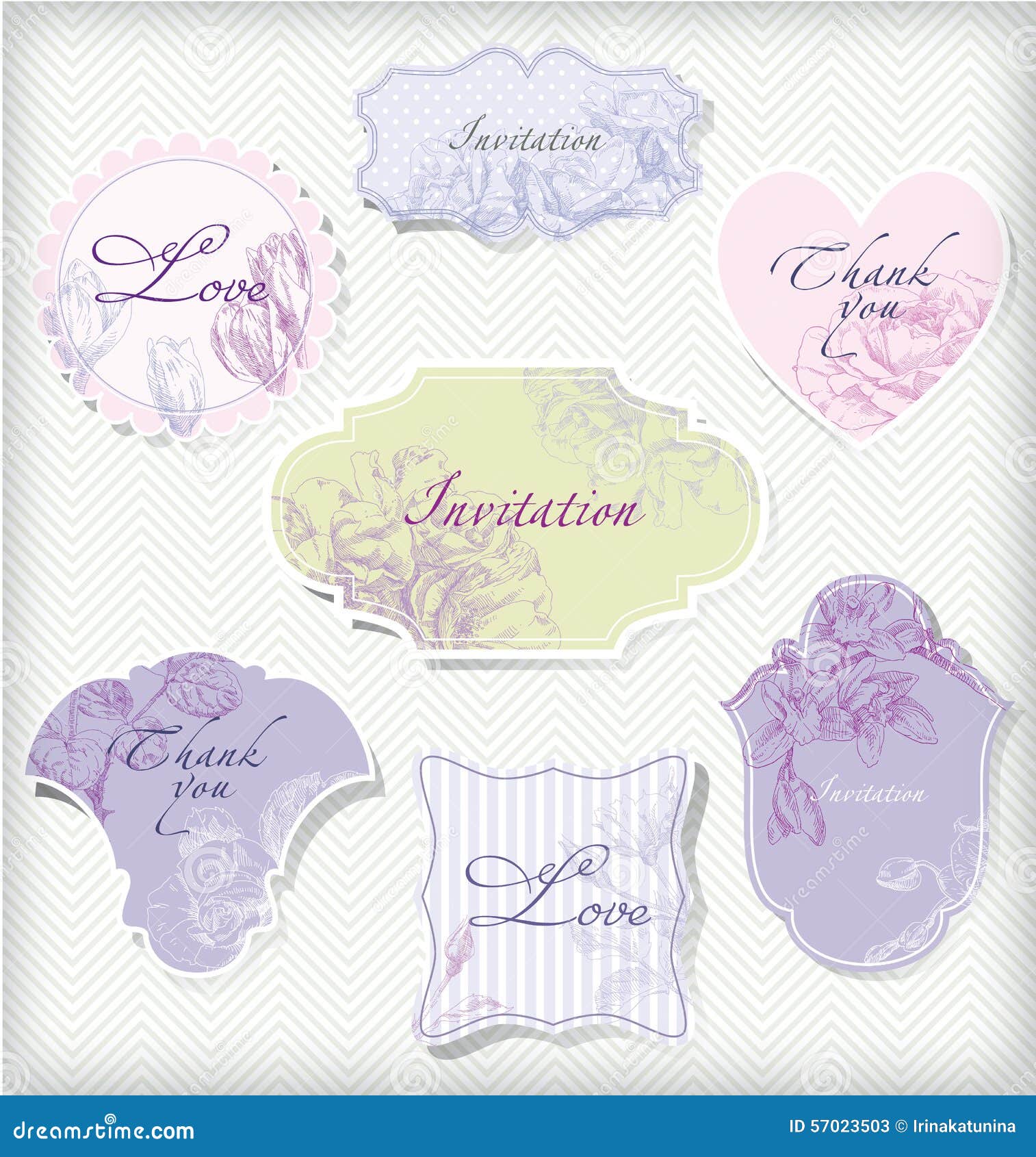 Hand Drawing Card Flower Vector Frames Stock Vector - Illustration of ...