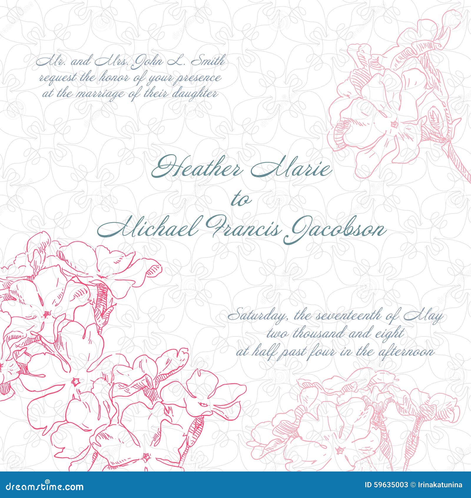 Hand Drawing Card Flower Vector Frames | CartoonDealer.com #59635003