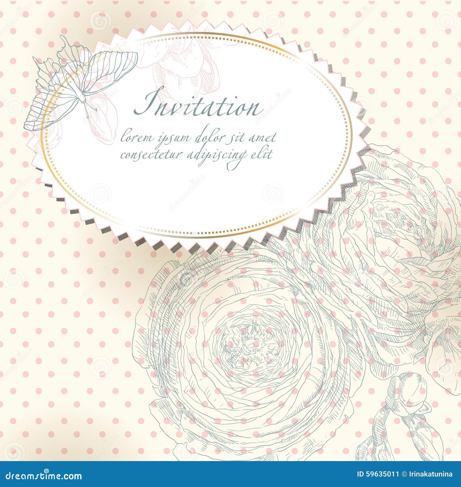 Hand Drawing Card Flower Vector Frames | CartoonDealer.com #59635011