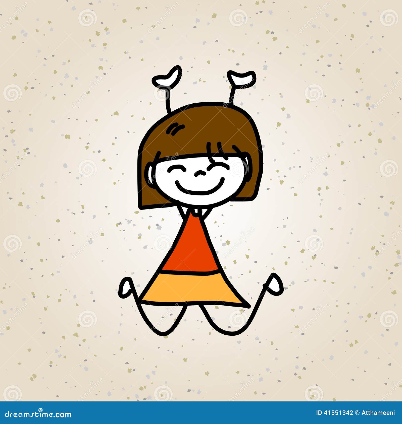 Hand Drawing Cartoon Character Happy Kids Vector Illustration ...