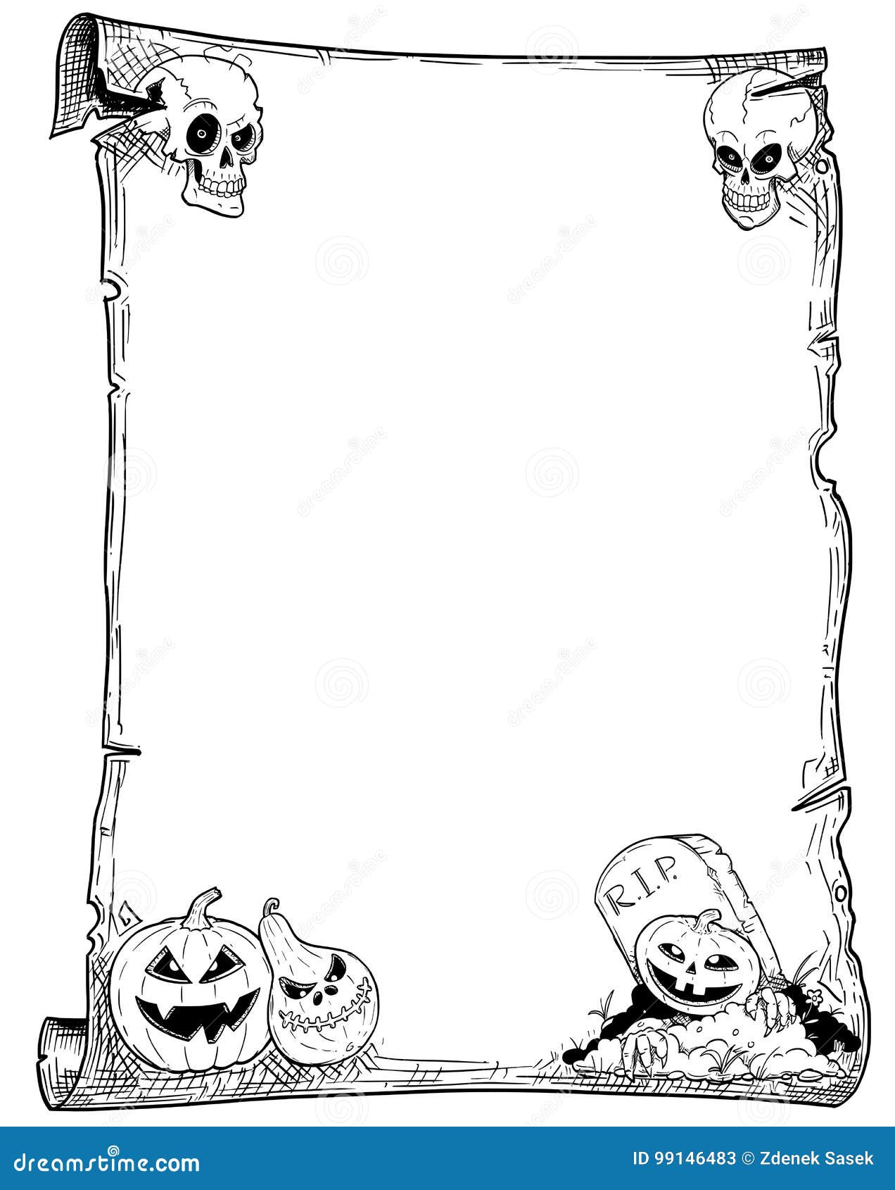 Old Scroll With Mysterious Ship Silhouette Cartoon Vector ...