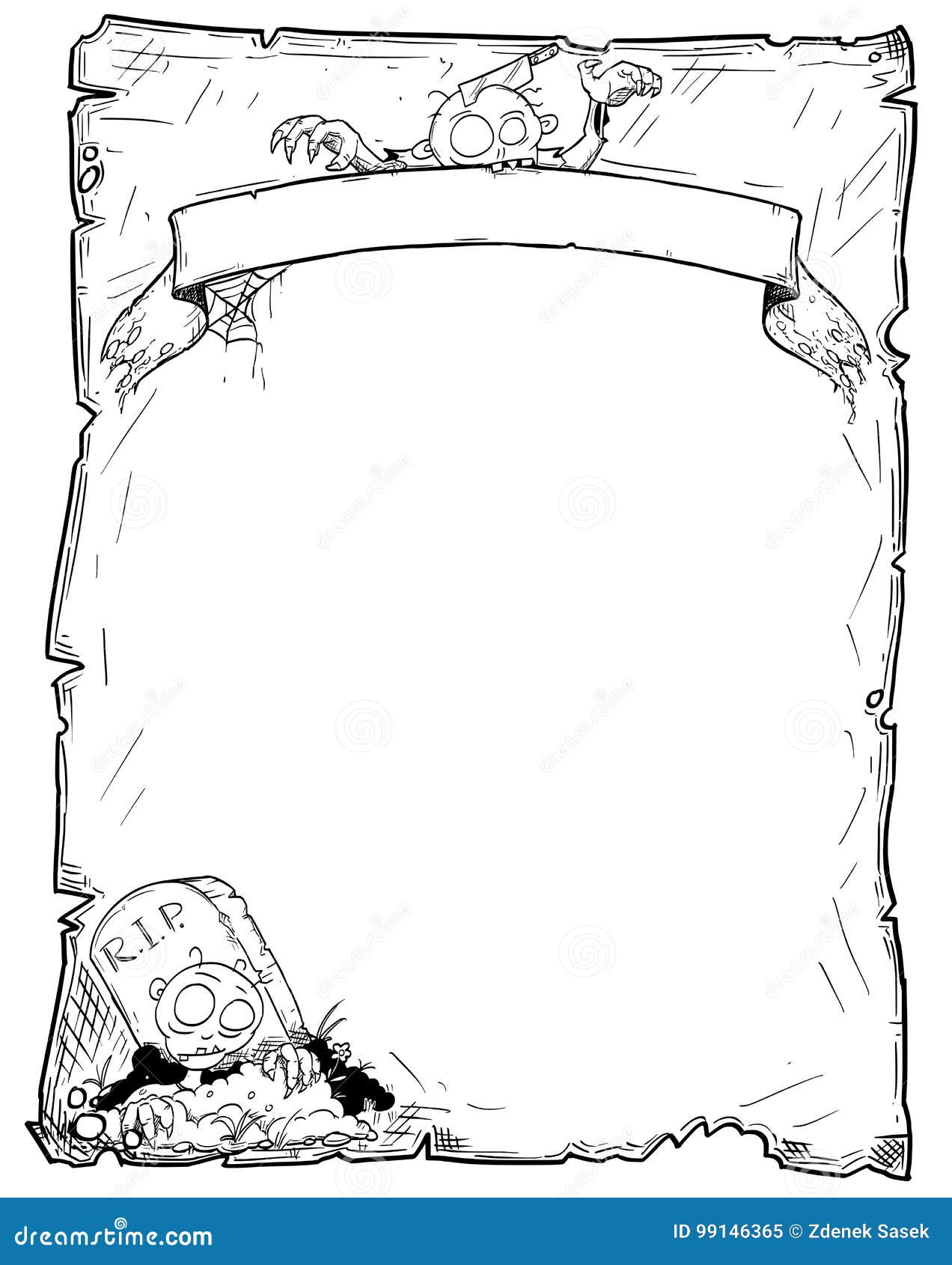 Old Scroll With Mysterious Ship Silhouette Cartoon Vector ...