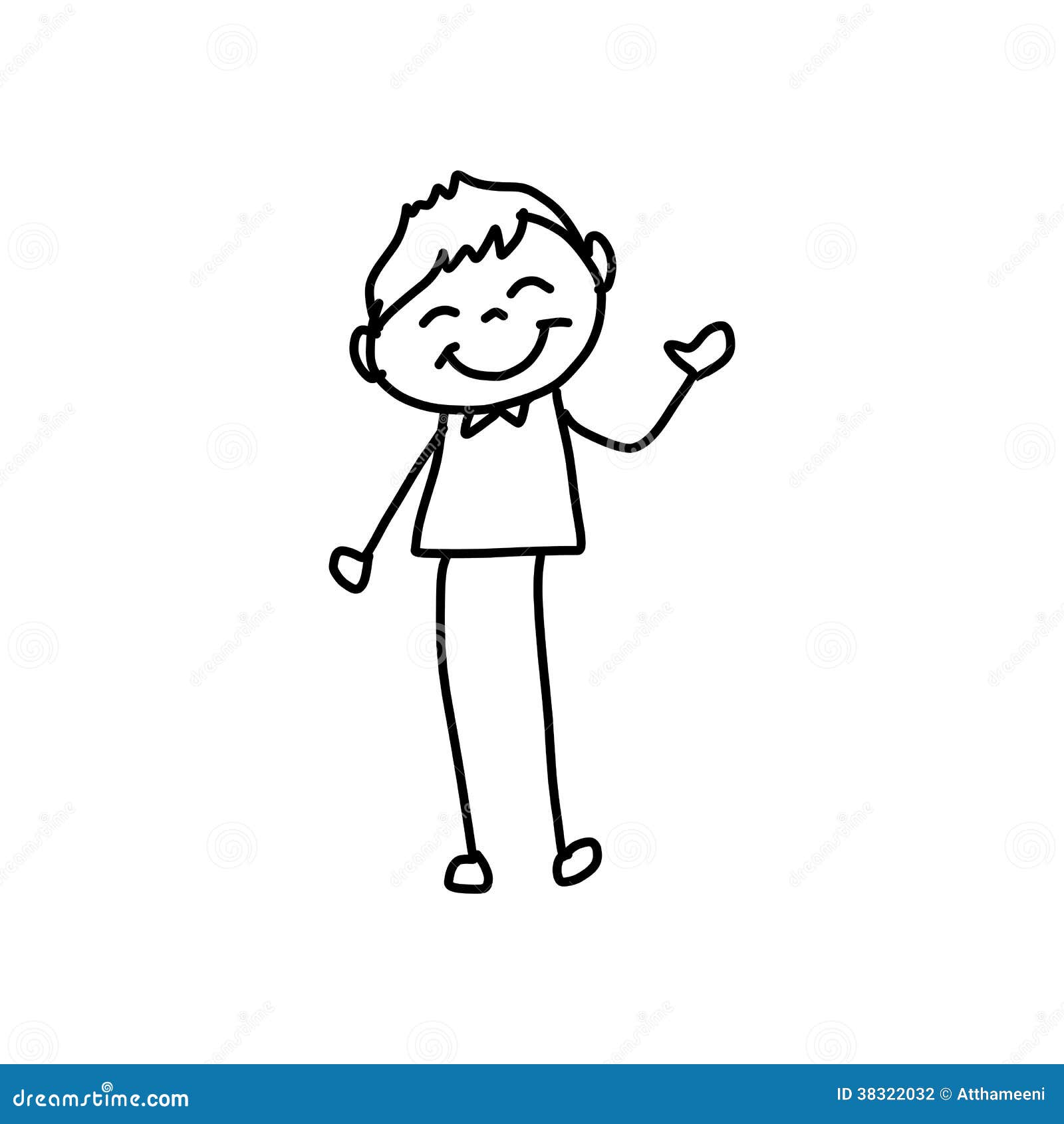 Hand Drawing Cartoon Happiness Stock Illustration - Illustration of ...