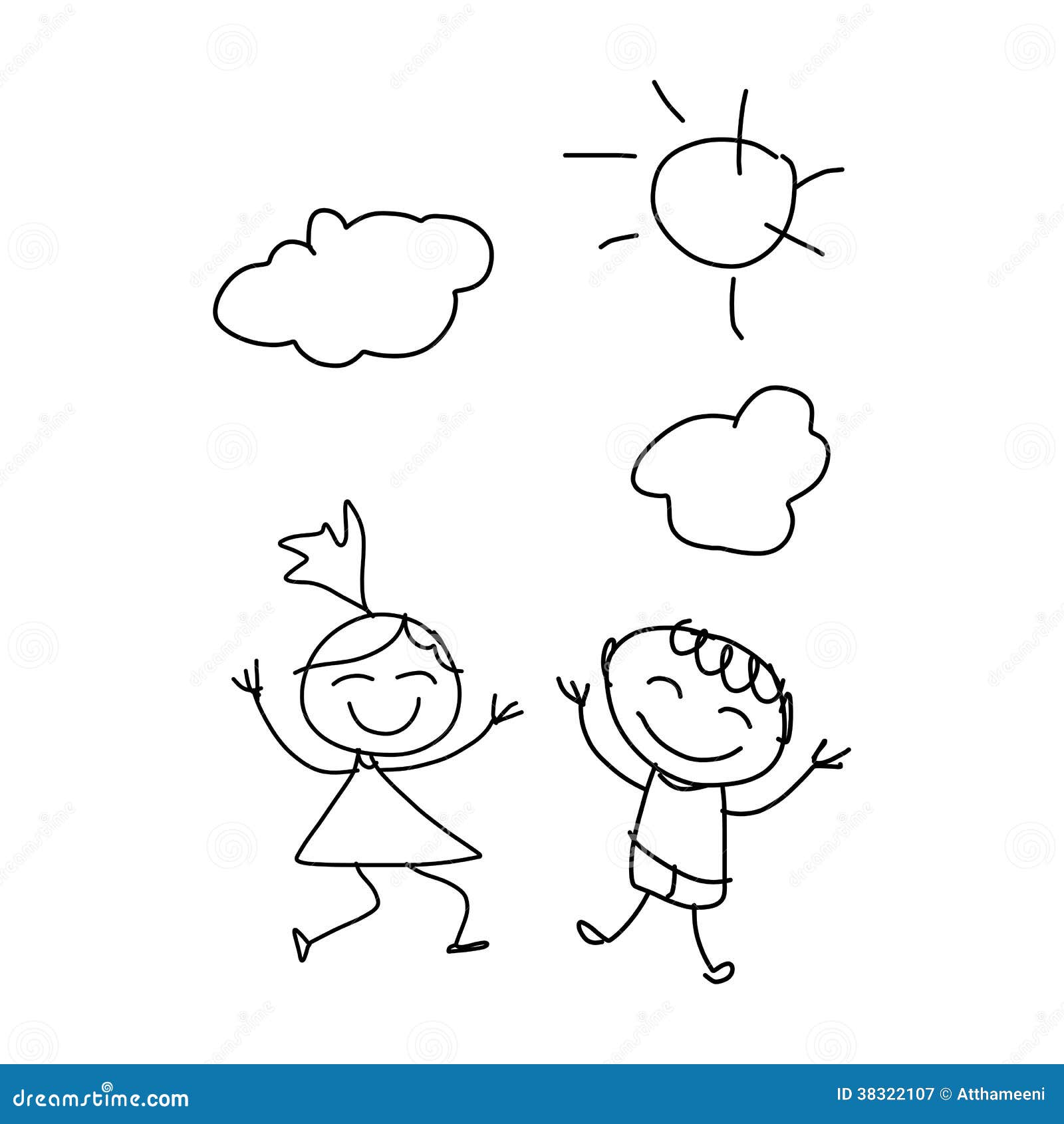 Hand Drawing Cartoon Happiness Royalty-Free Stock Photography ...