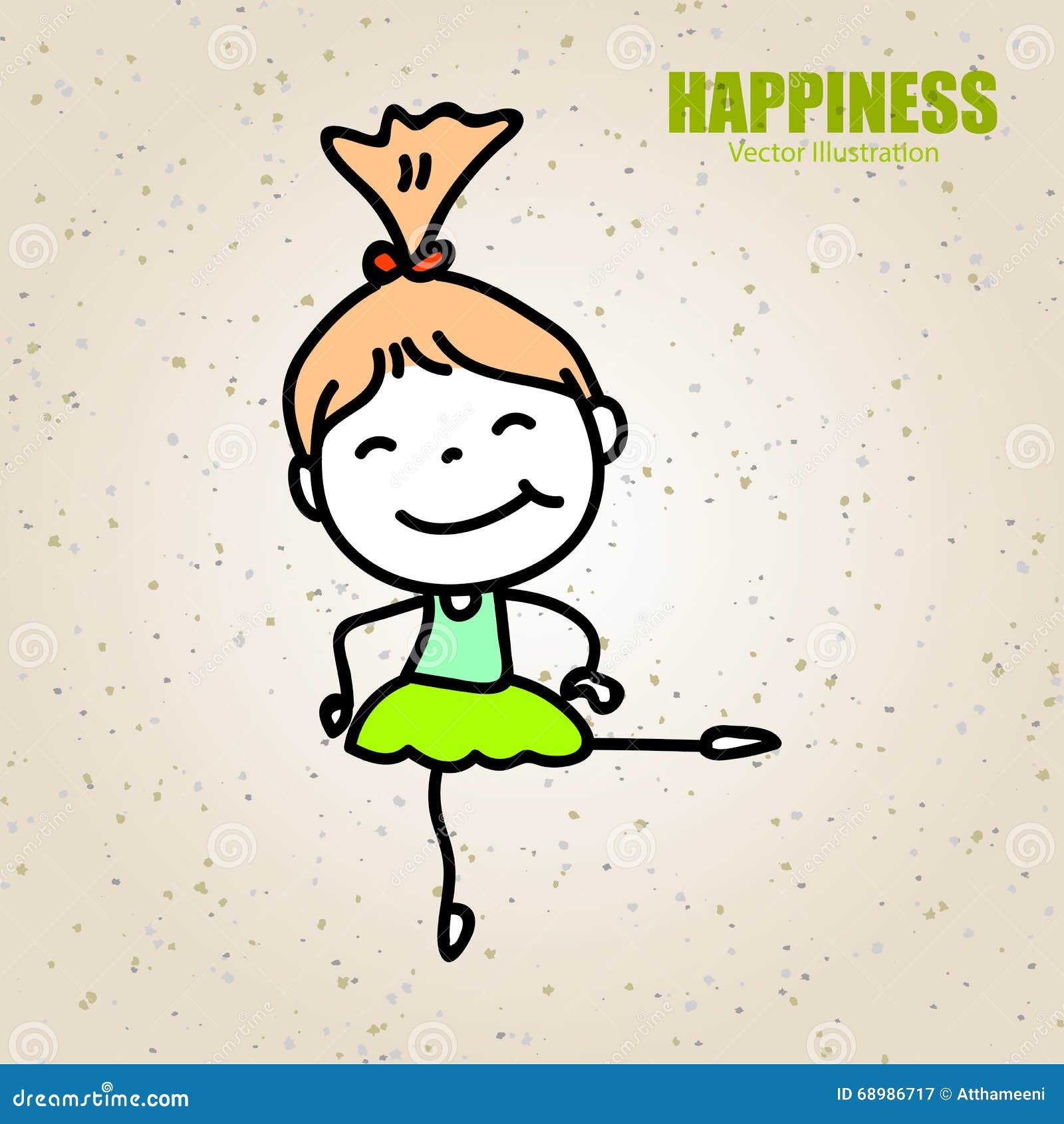 Hand Drawing Cartoon Happy Kid Stock Illustration - Illustration of ...