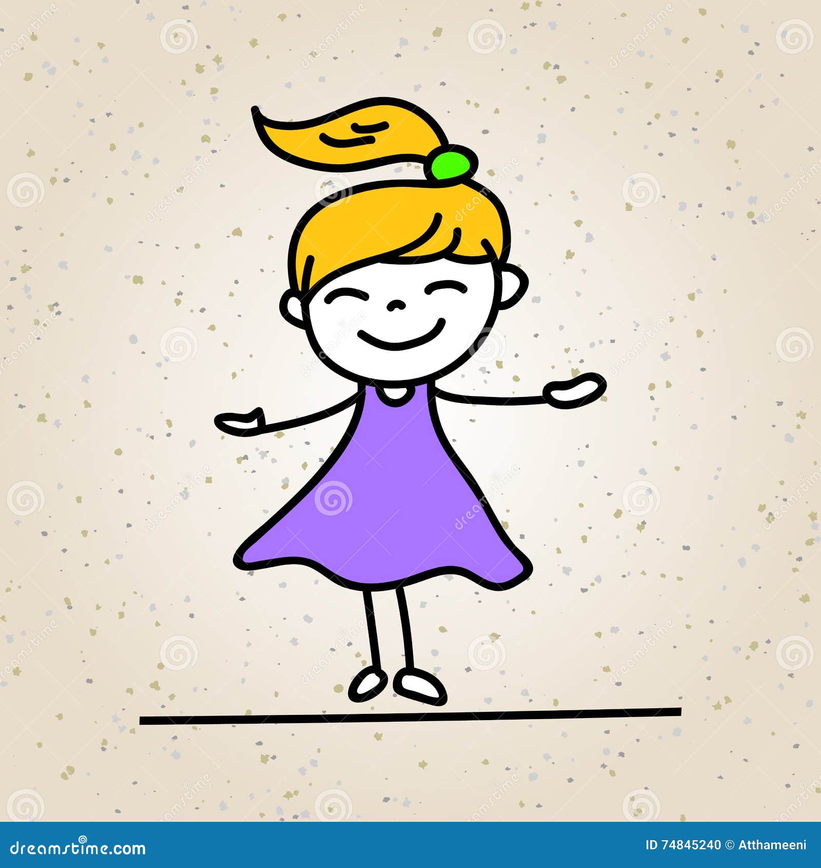 Hand Drawing Cartoon Happy Kid Stock Vector - Illustration of love ...