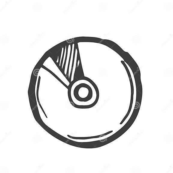 Hand Drawing Cd Disk. Gram Record Doodle Style Stock Illustration ...