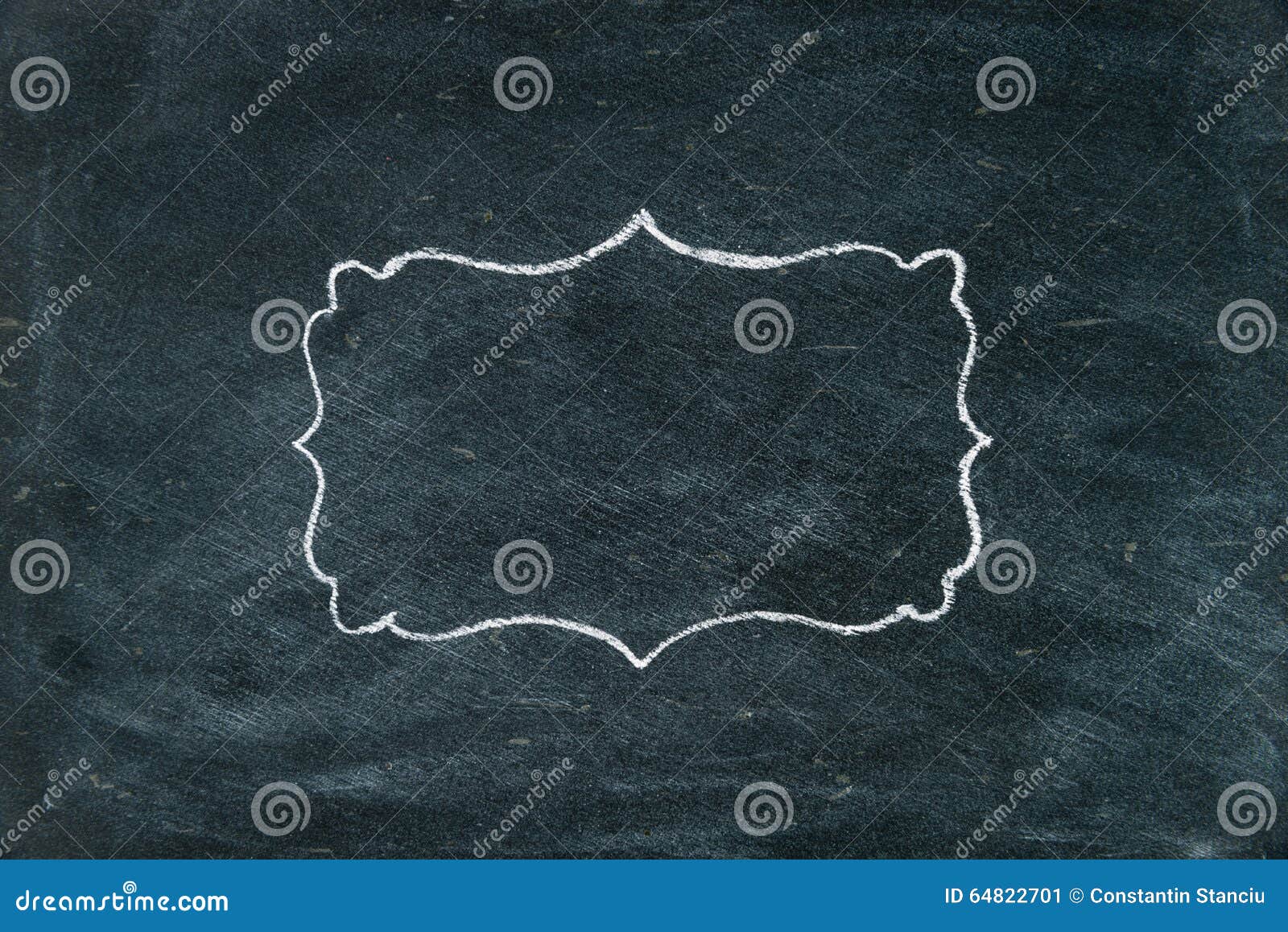 Hand Drawing Chalk Frame on Blackboard Stock Image - Image of line ...