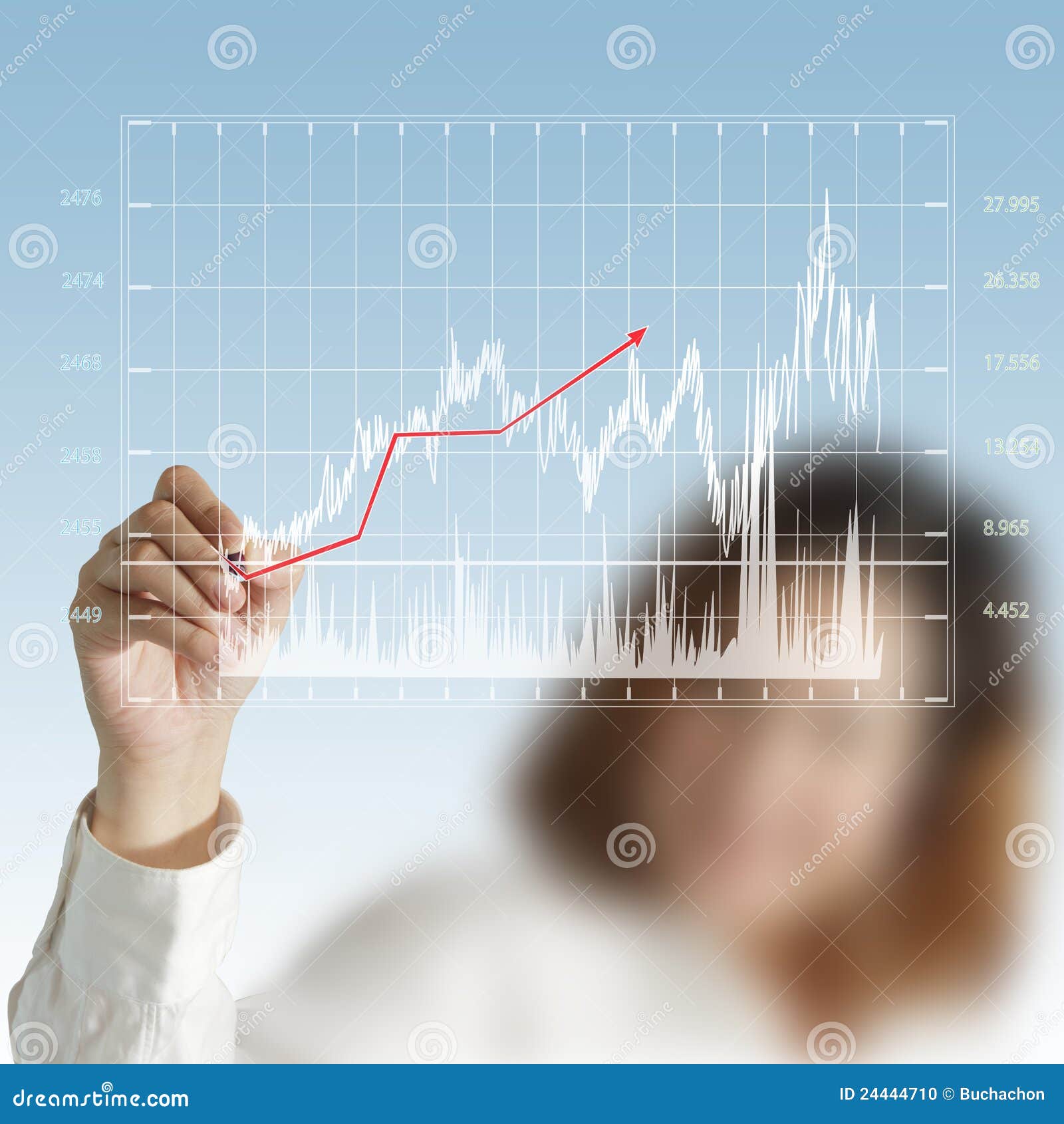 Hand drawing a chart stock photo. Image of diagram, forecasting - 24444710