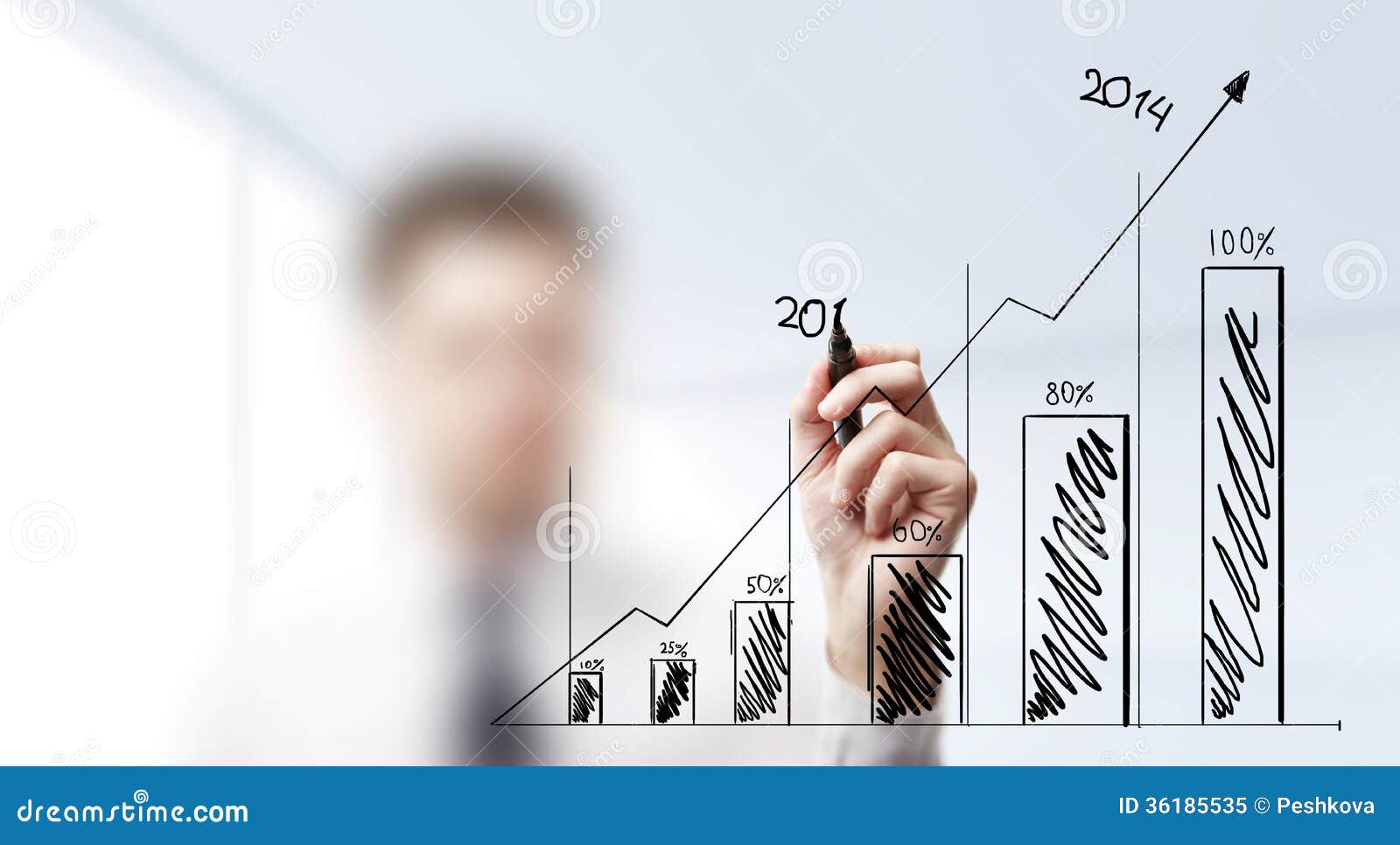 Hand drawing chart stock image. Image of creativity, showing - 36185535