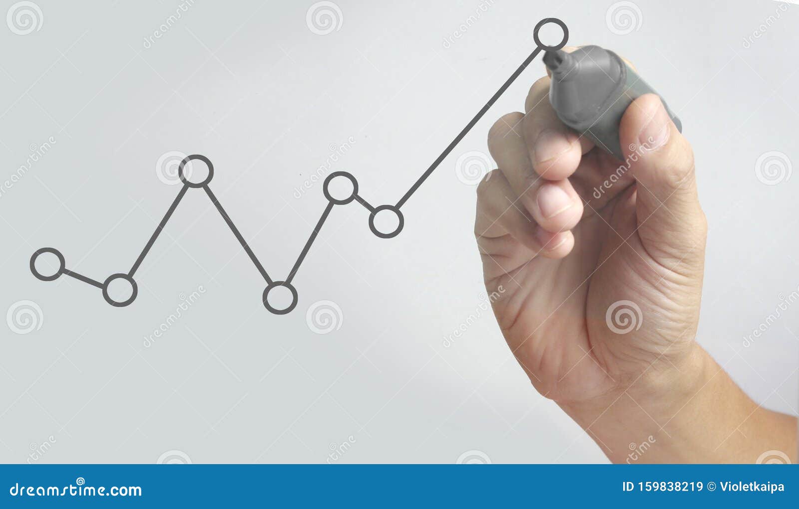 Hand Drawing a Chart, Graph of Growth Stock Image - Image of diagram ...