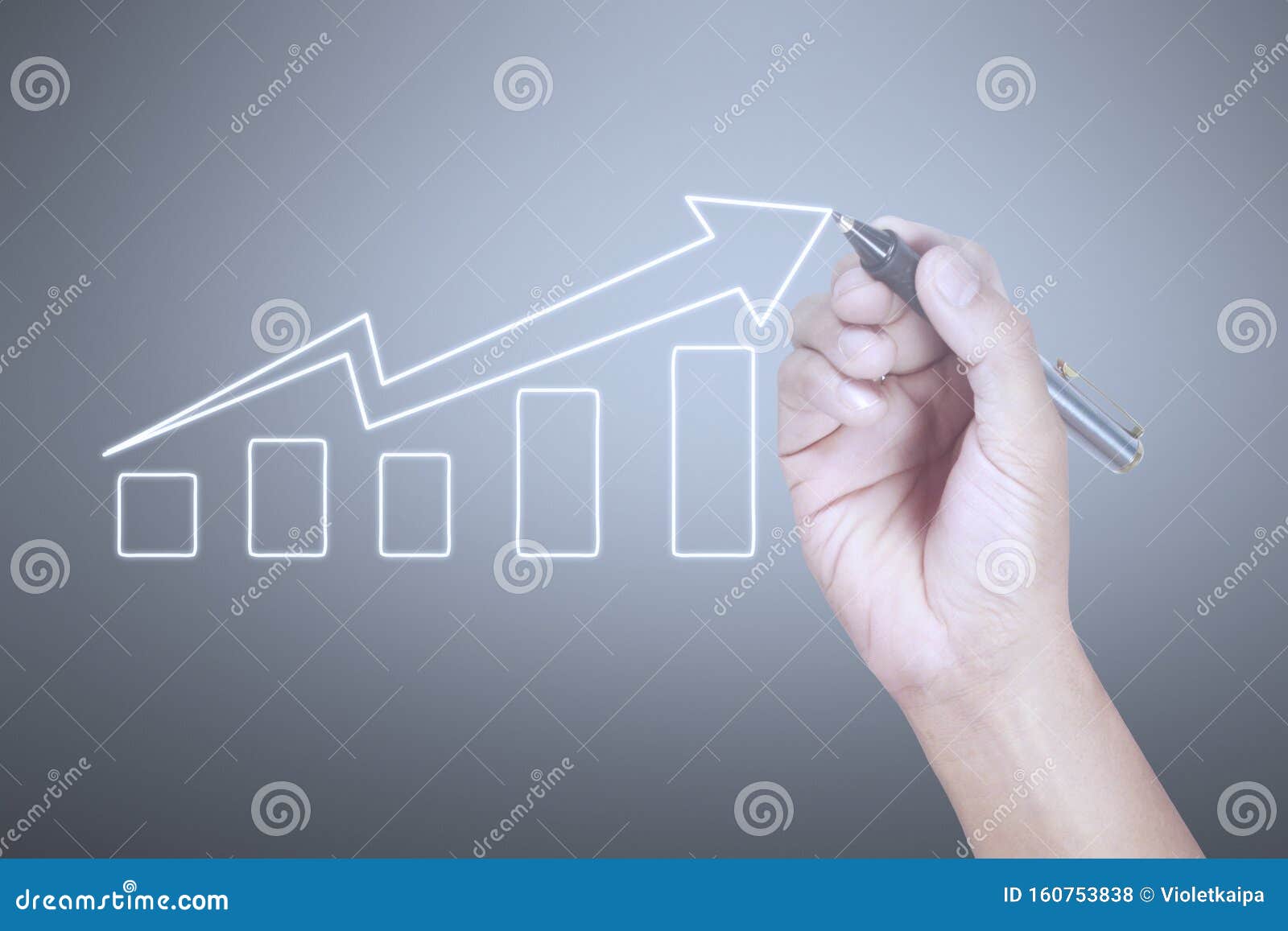 Hand Drawing Chart, Graph Stock of Growth Stock Photo - Image of ...