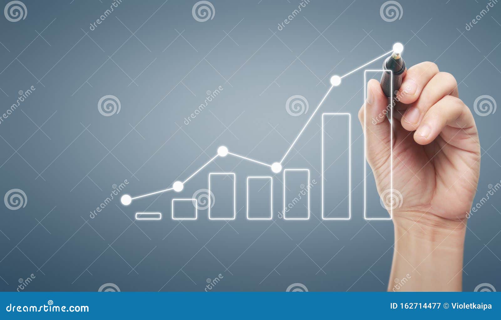 Hand Drawing Chart, Graph Stock of Growth Stock Image - Image of growth ...
