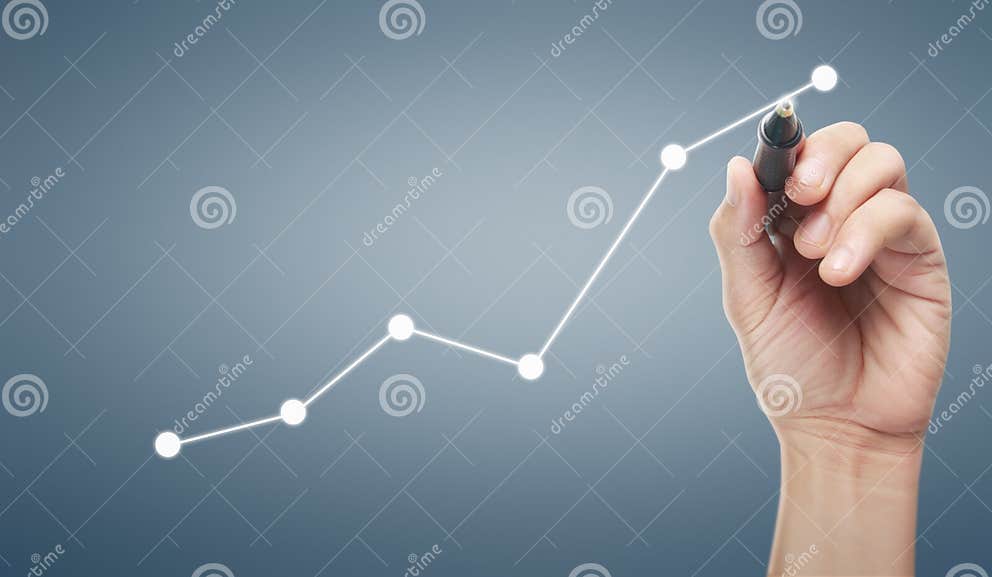 Hand Drawing Chart, Graph Stock of Growth Stock Photo - Image of idea ...