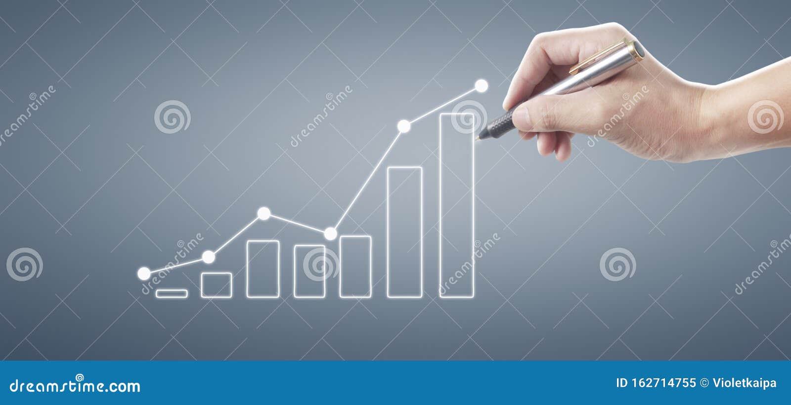 Hand Drawing Chart, Graph Stock of Growth Stock Image - Image of invest ...