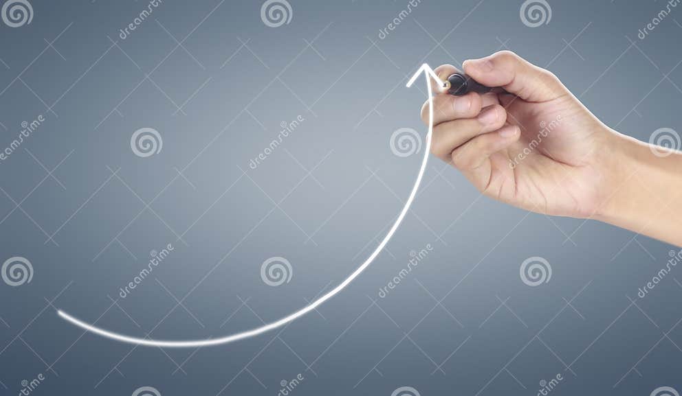 Hand Drawing Chart, Graph Stock of Growth Stock Photo - Image of goal ...