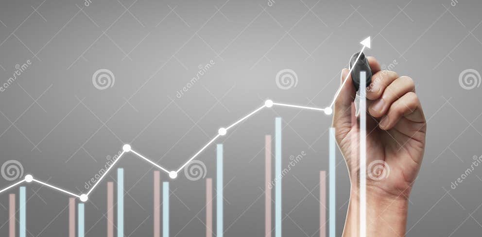 Hand Drawing Chart, Graph Stock of Growth Stock Image - Image of ...