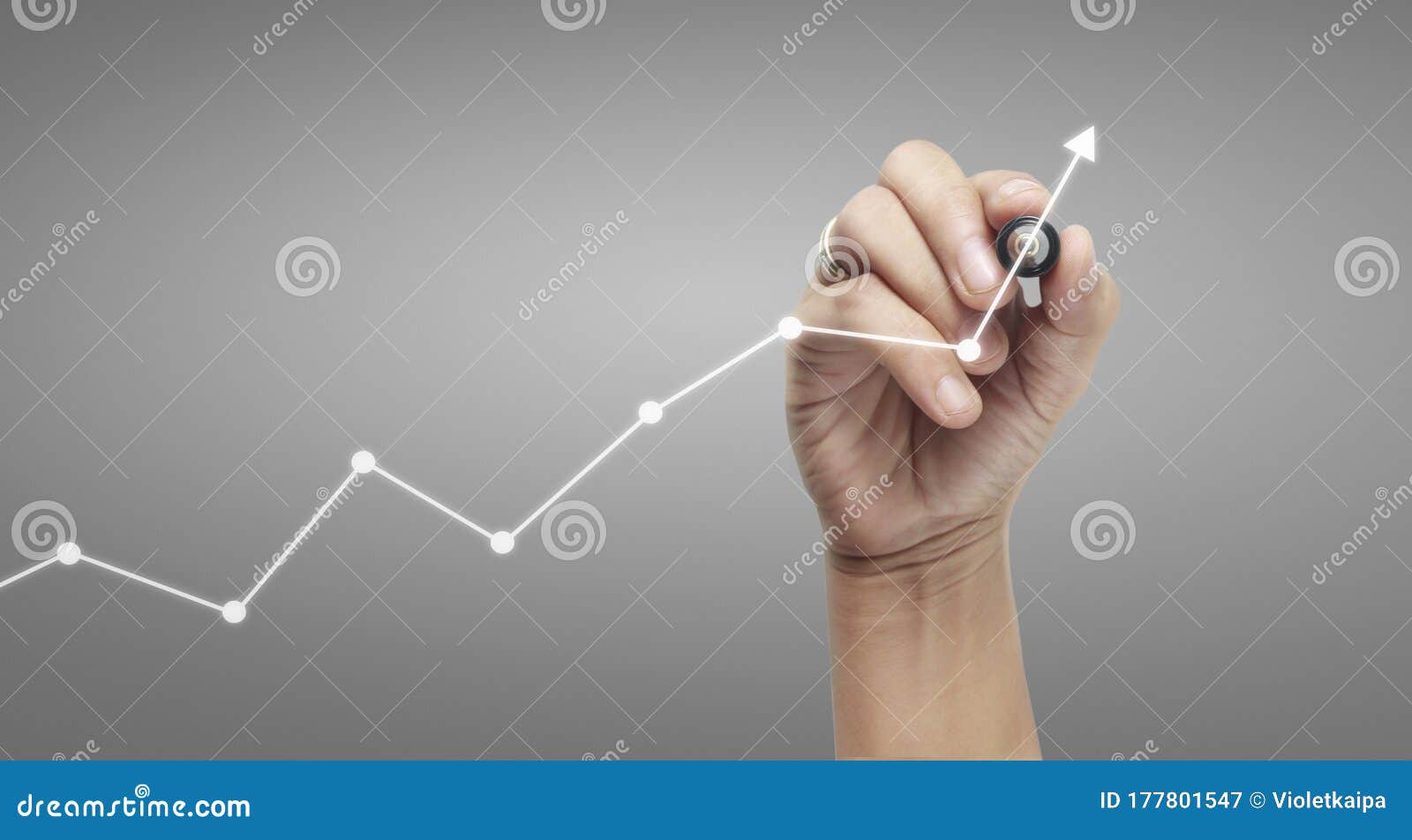 Hand Drawing Chart, Graph Stock of Growth Stock Image - Image of ...
