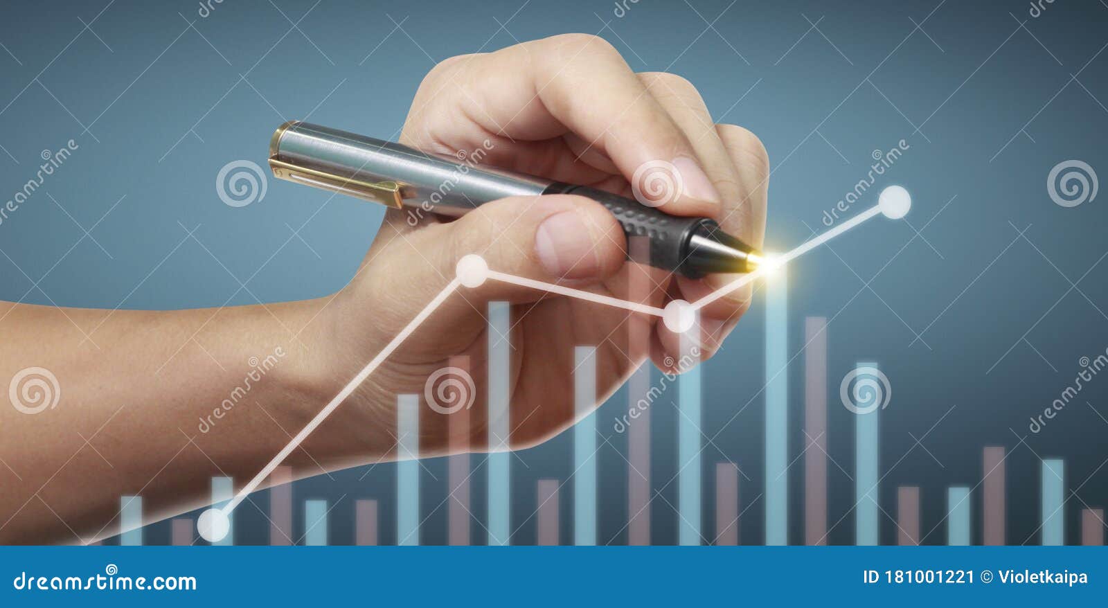 Hand Drawing Chart, Graph Stock of Growth Stock Image - Image of ...