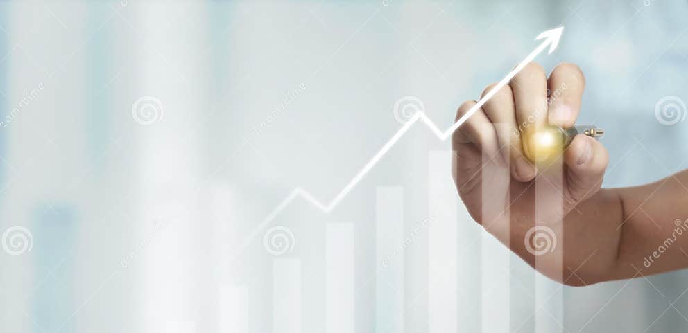 Hand Drawing Chart, Graph Stock of Growth Stock Image - Image of ...