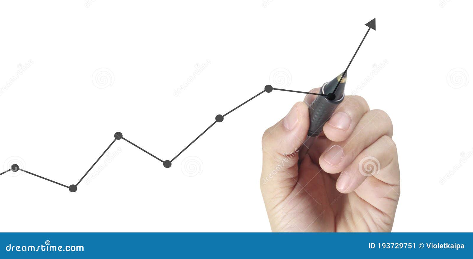 Hand Drawing Chart, Graph Stock of Growth Stock Image - Image of ...