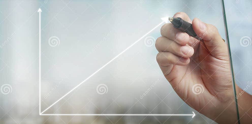 Hand Drawing Chart, Graph Stock of Growth Stock Photo - Image of chart ...