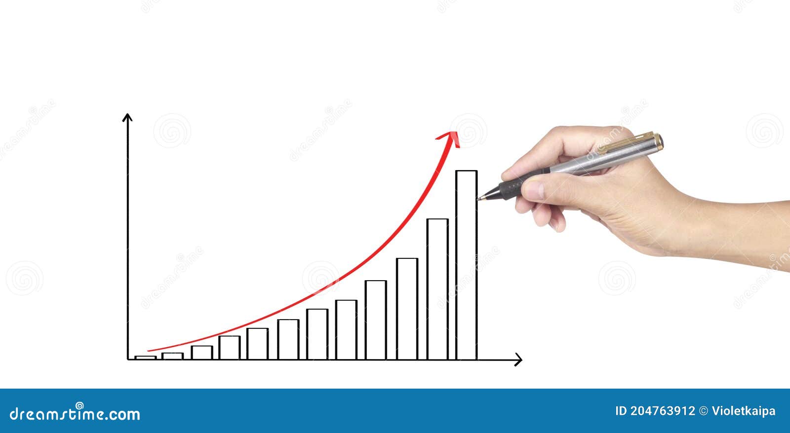 Hand Drawing Chart, Graph Stock of Growth Stock Photo - Image of ...