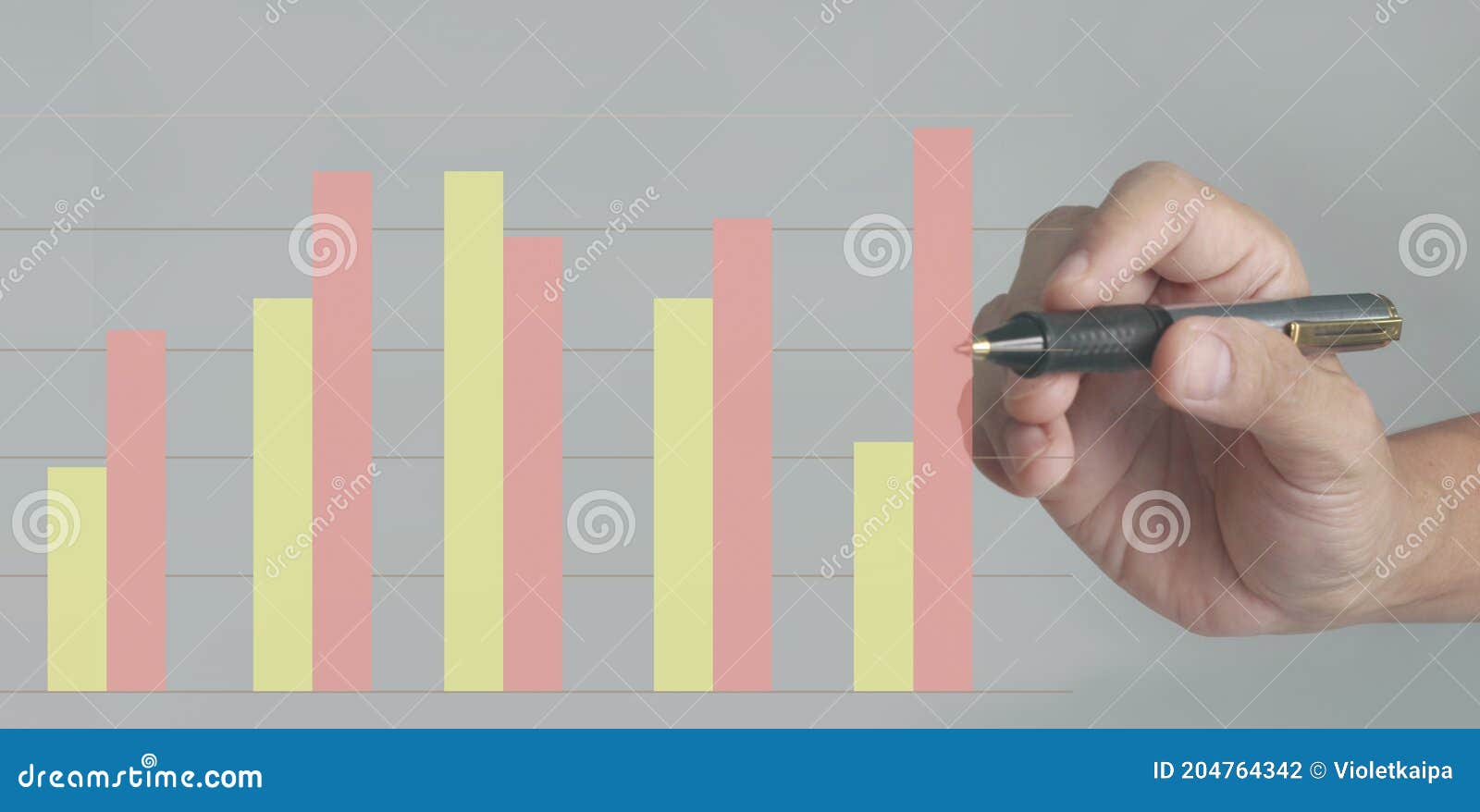 Hand Drawing Chart, Graph Stock of Growth Stock Photo - Image of ...