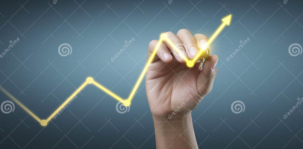 Hand Drawing Chart, Graph Stock of Growth Stock Photo - Image of draw ...