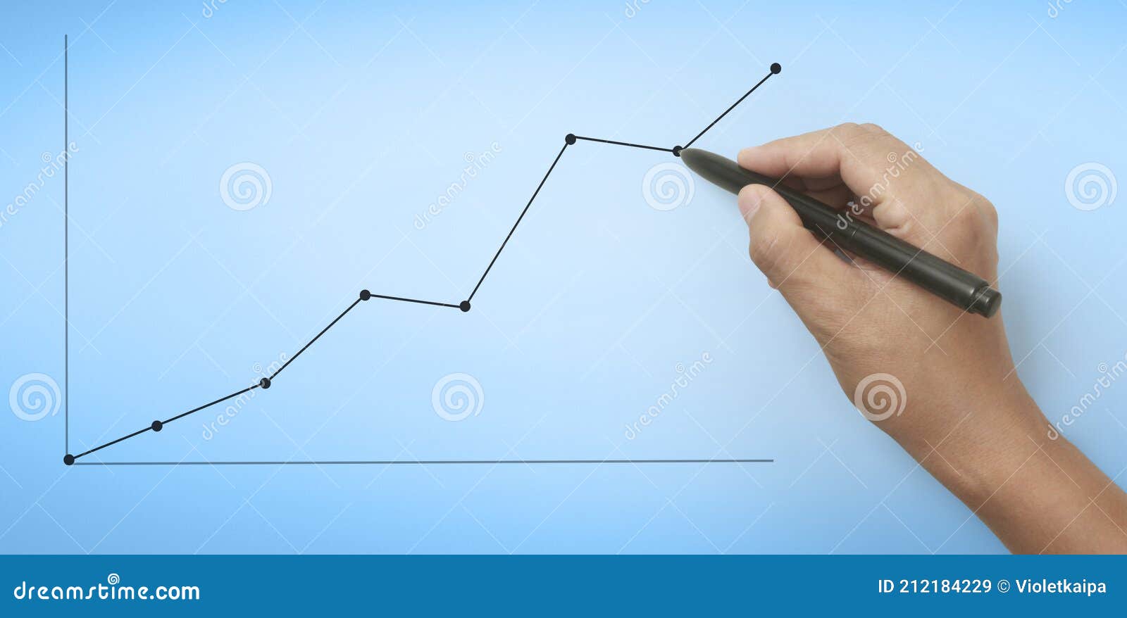 Hand Drawing Chart, Graph Stock of Growth Stock Image - Image of ...