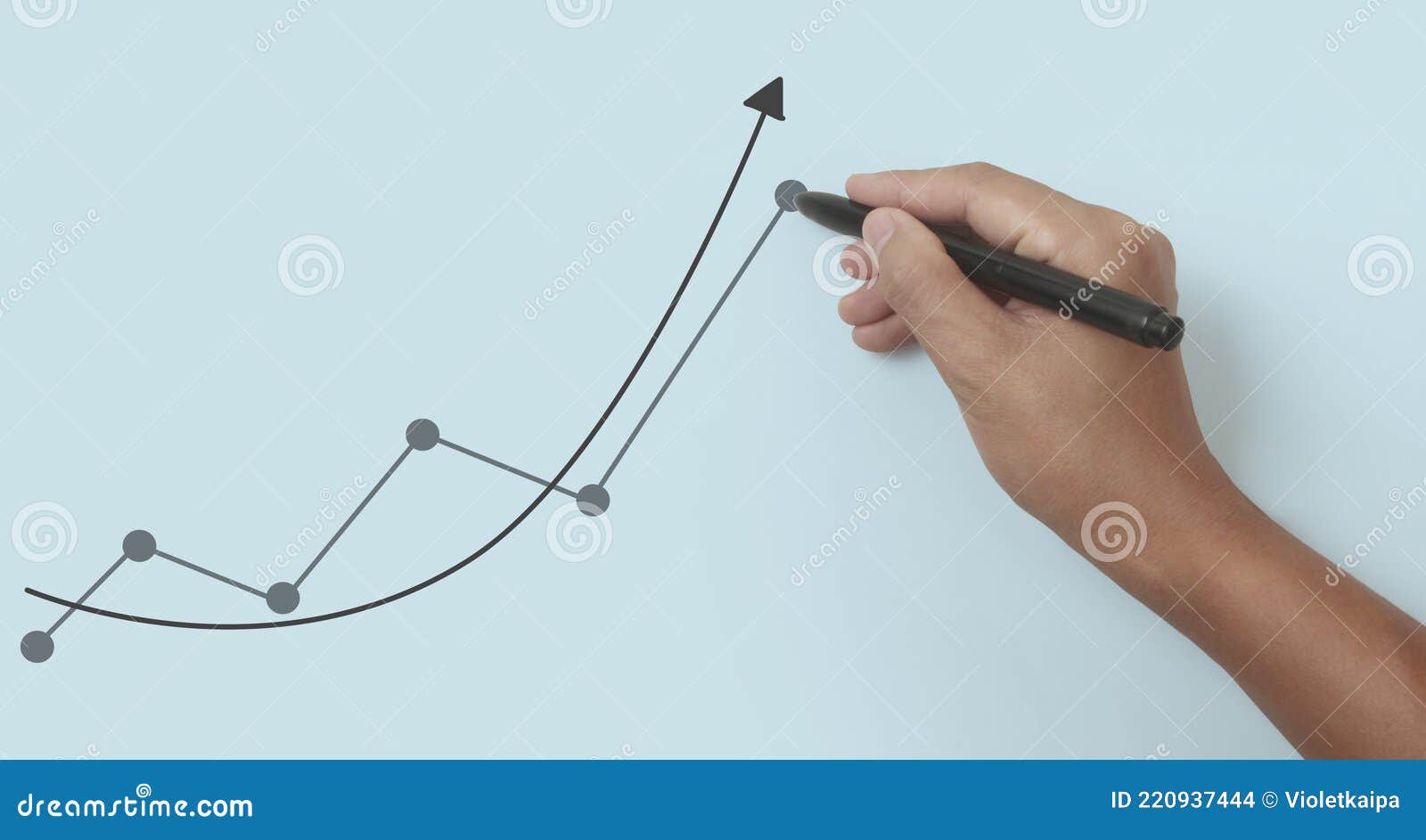 Hand Drawing Chart, Graph Stock of Growth Stock Photo - Image of future ...