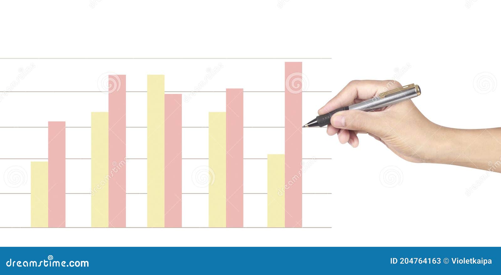 Hand Drawing Chart, Graph Stock of Growth Stock Image - Image of ...
