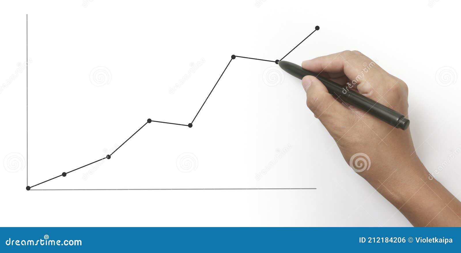 Hand Drawing Chart, Graph Stock of Growth Stock Photo - Image of ...