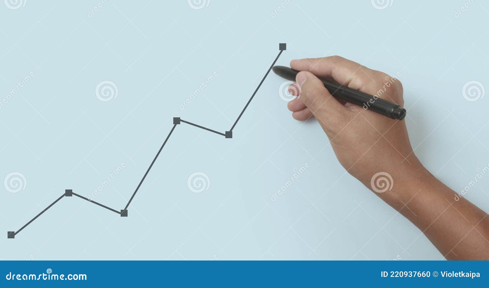 Hand Drawing Chart, Graph Stock of Growth Stock Photo - Image of market ...